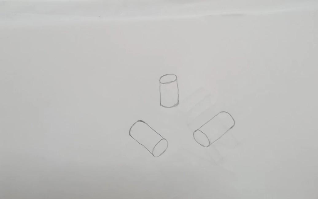 圆柱正等轴测图画法(三个方向)