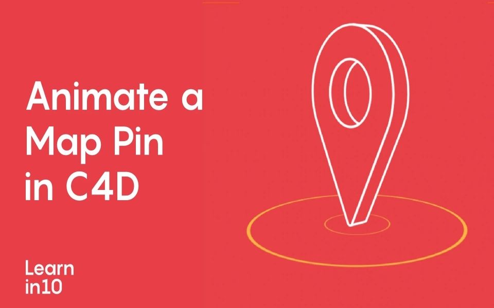 【C4D AE】制件 3D 地图图钉循环动画(中英双字)