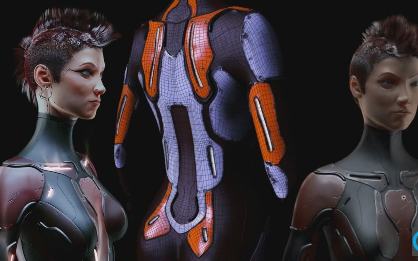 【C4D】C4D科幻女性角色概念艺术设计工作流程教程(中英双字)