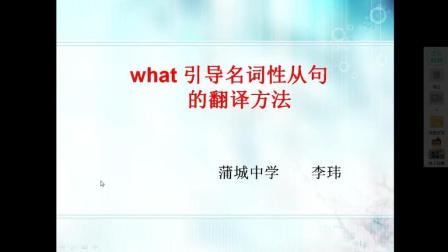 What引导的名词性从句的翻译方法-英语-高中二下--李玮-蒲城县蒲城...