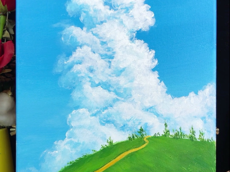 【丙烯画】蘑菇云怎么画?云朵画法教程