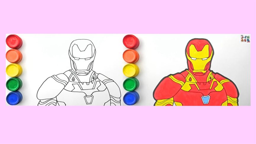 085少儿绘画启蒙宝宝简笔画如何画钢铁侠