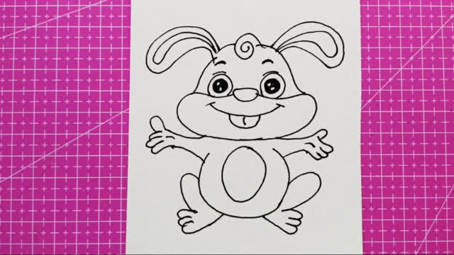 小兔子简笔画的画法,太可了吧,亲子简笔画教学!