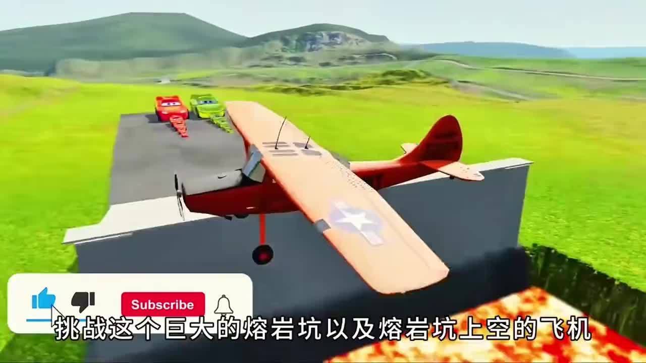 模拟器:大小金黄色麦昆和红色闪电麦昆挑战熔岩坑进入彩虹传送门...