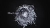 ...液体水流漩涡汇聚标志LOGO演绎片头动画视频ae模板 ae片头 ae教程