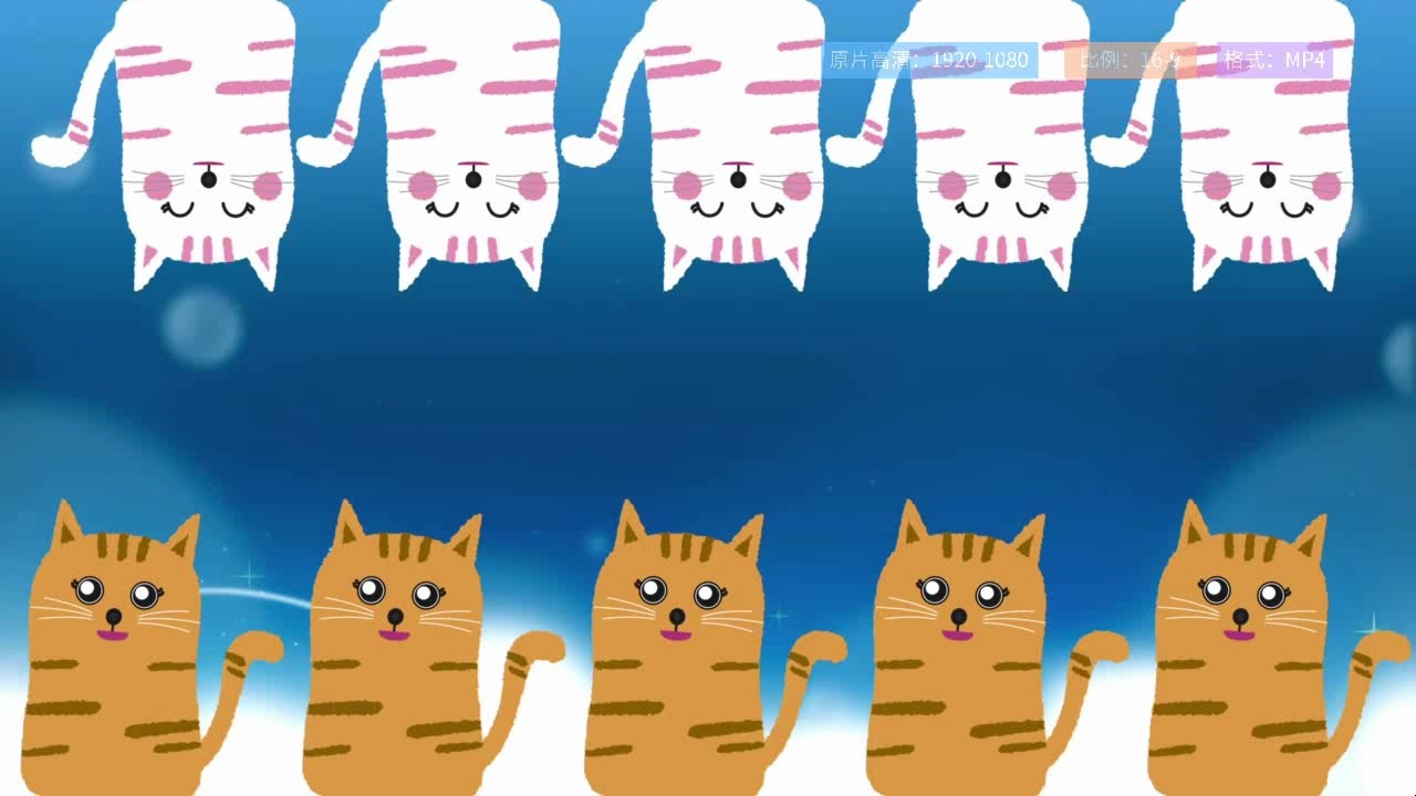 3106《小花猫》幼儿园儿歌舞蹈手势舞六一演出LED大屏幕背景视频...