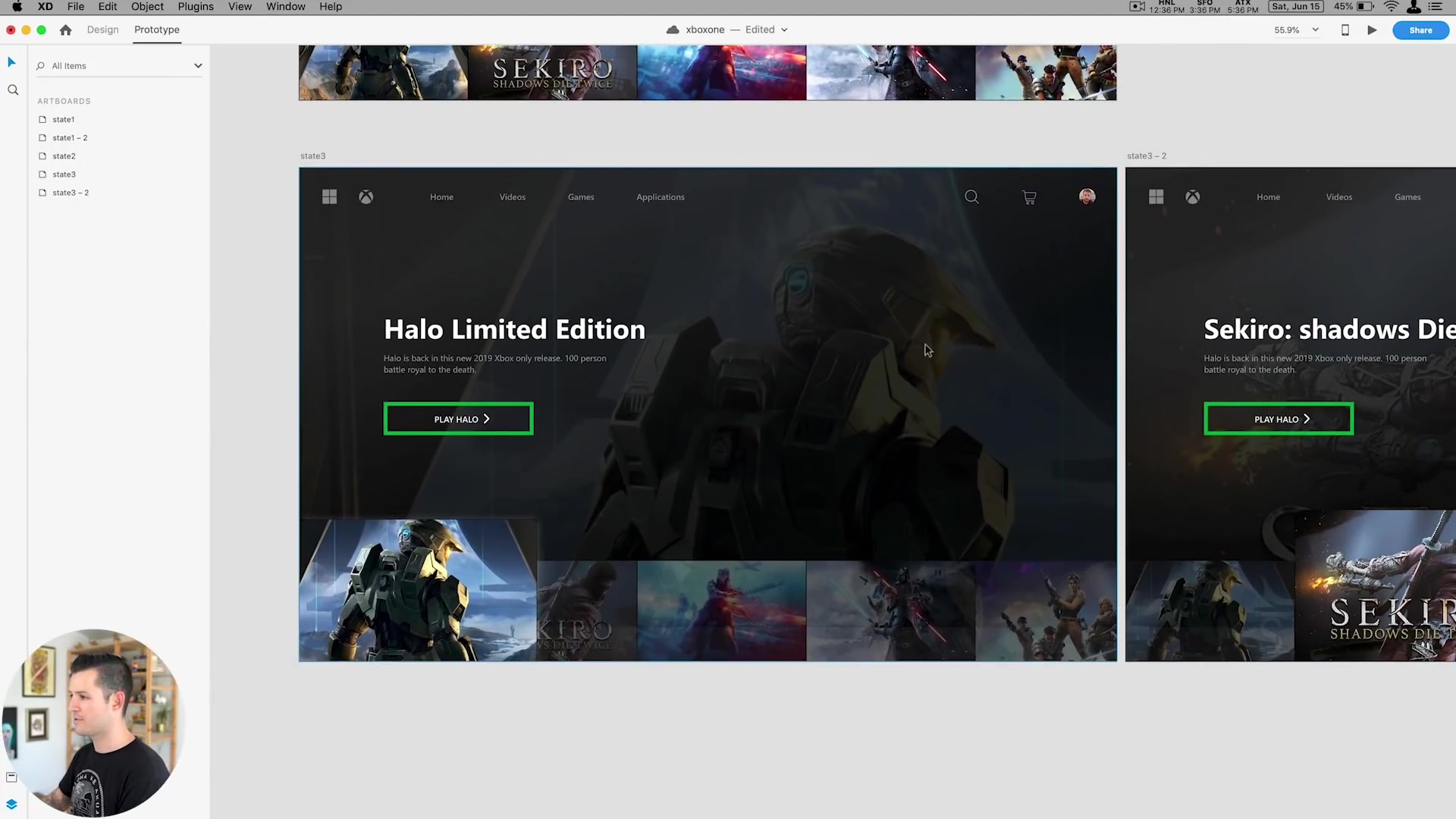 Design a Gaming UI in Adobe XD |XD游戏网页界面交互
