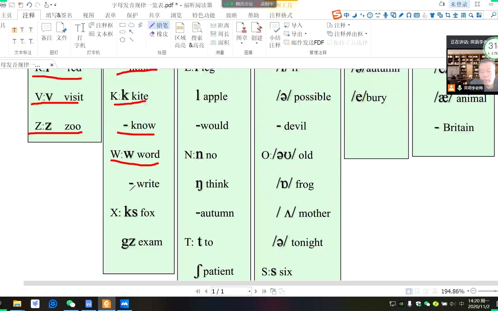 字母发音一览表