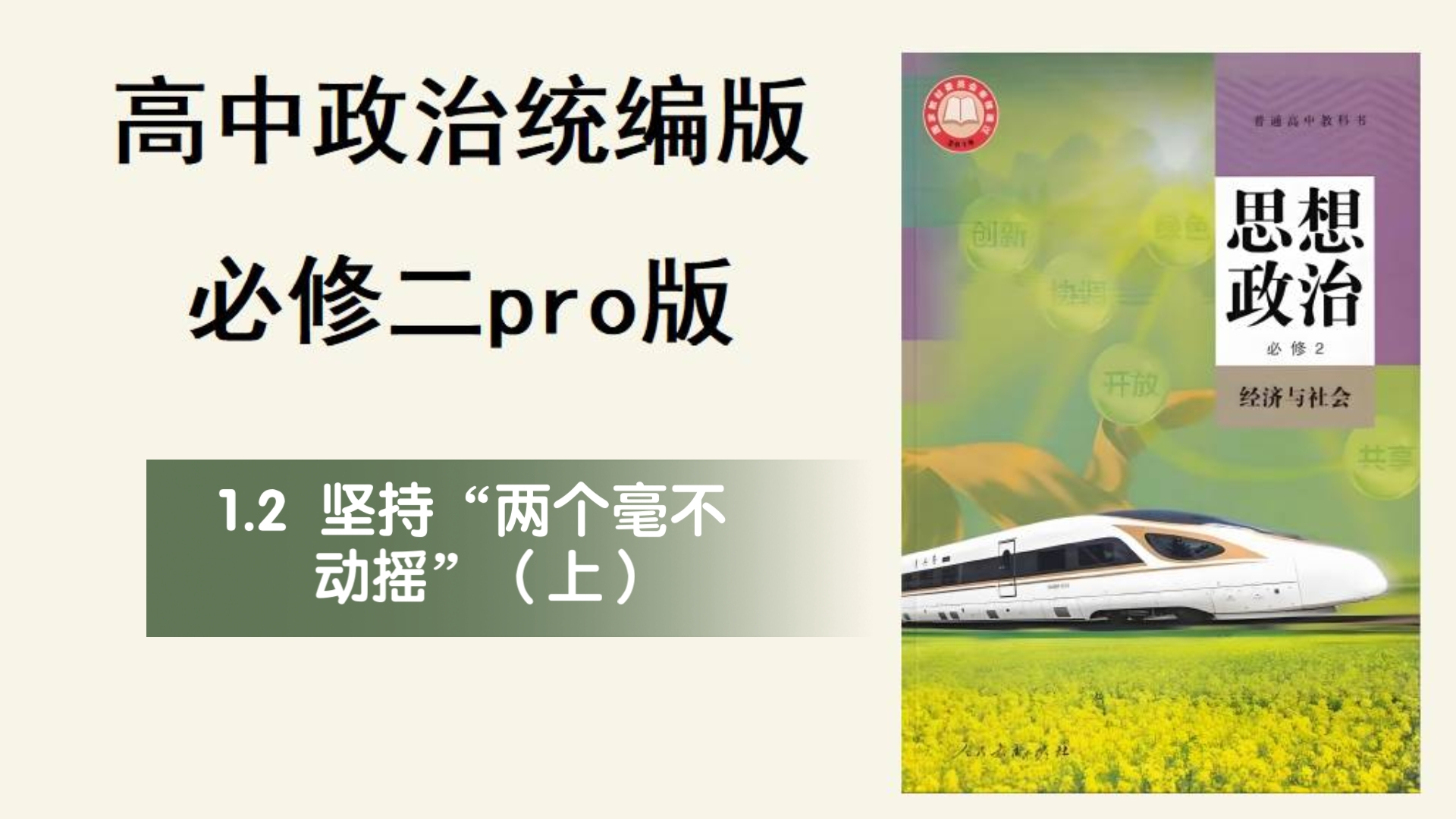 高中政治必修二pro版——1.2坚持“两个毫不动摇”(上)
