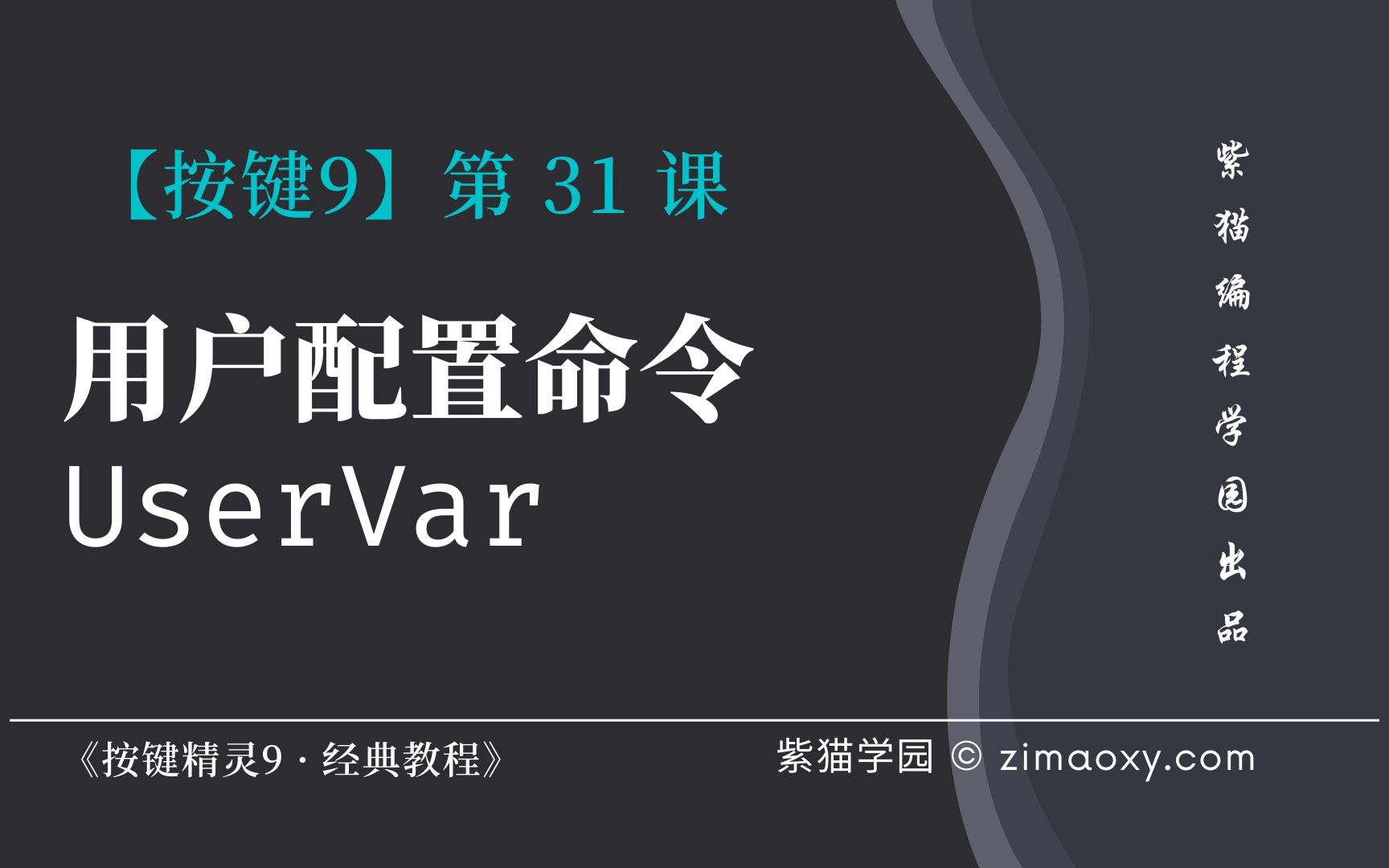 【按键9】第31课 用户配置命令UserVar - 《按键精灵9 · 经典教程》