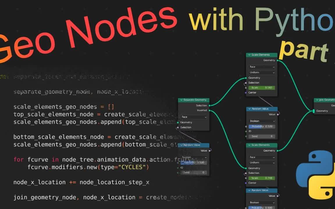 ...中文版插件 如何使用几何节点分割和动画化网格面 Blender Python ...