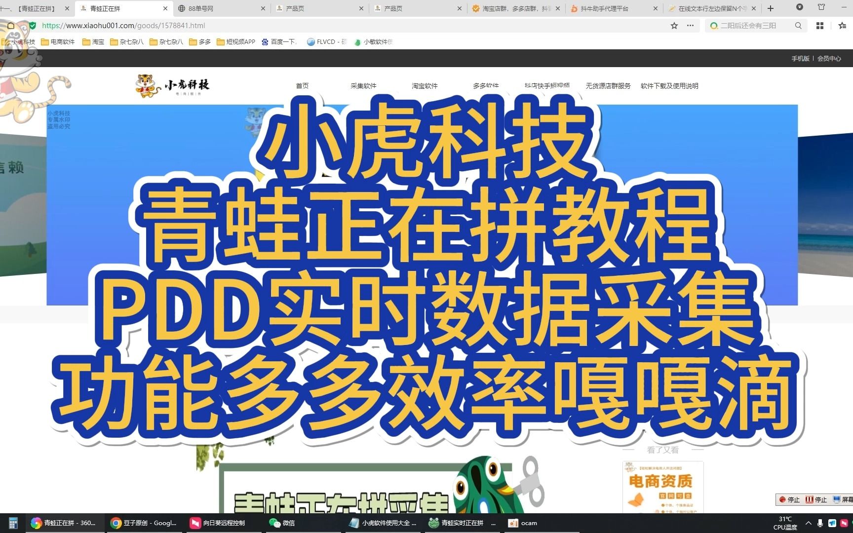 【电商辅助软件 青蛙正在拼】多多数据实时采集