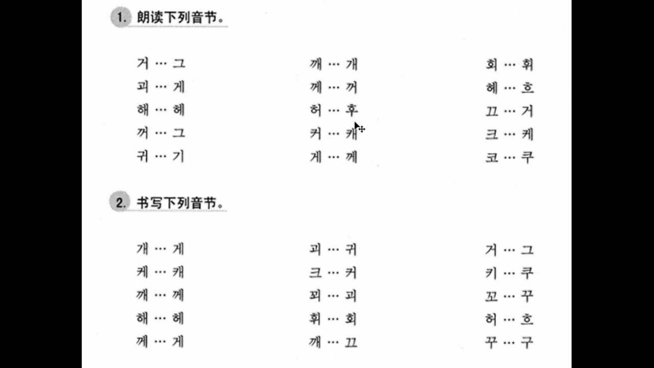 韩国语入门学习 韩语字母表读法