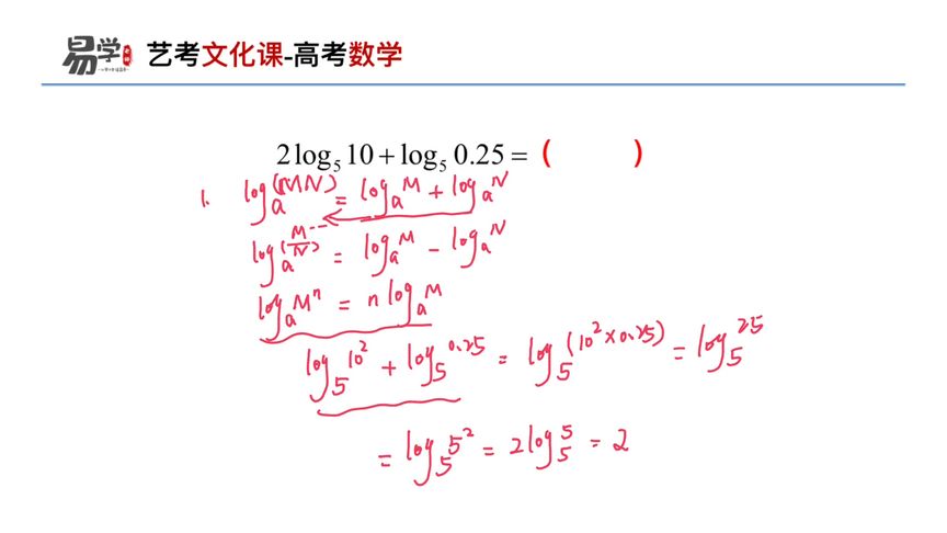 NO.1 艺考数学 对数公式使用技巧,记住这个三个公式轻松解题