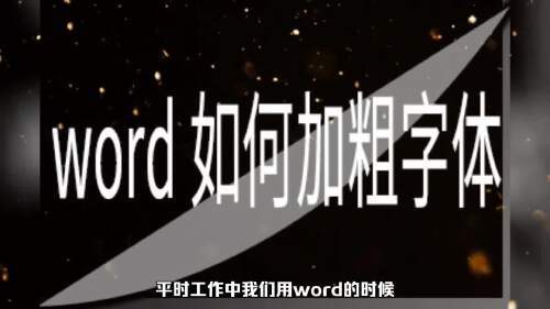 word基础教程之如何把字体加粗,怎么加粗字体