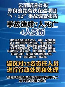 ...年7月12日12时10分许,昭通市彝良县境内在建的重庆至昆明高速铁路...