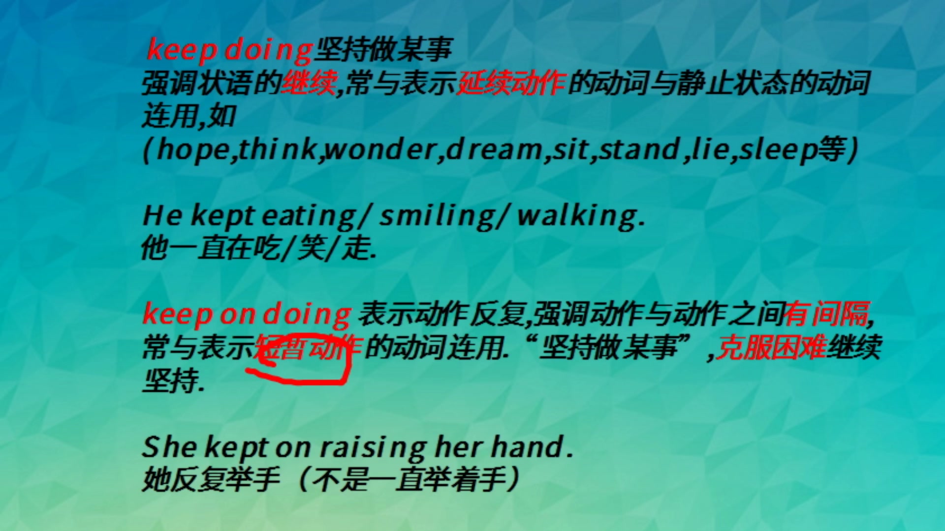 动词keep常用的固定搭配你知道吗?看这里,快速掌握核心用法