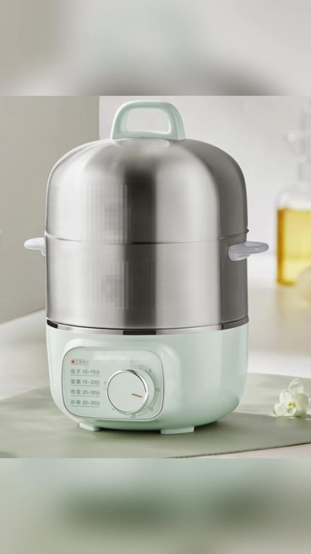 煮蛋器小电蒸锅多功能家用双层不锈钢蒸蛋器旋钮可定时#双层蒸蛋 #...