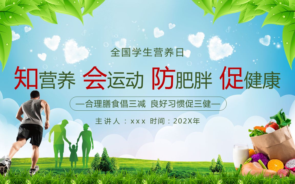全国学生营养日主题班会PPT