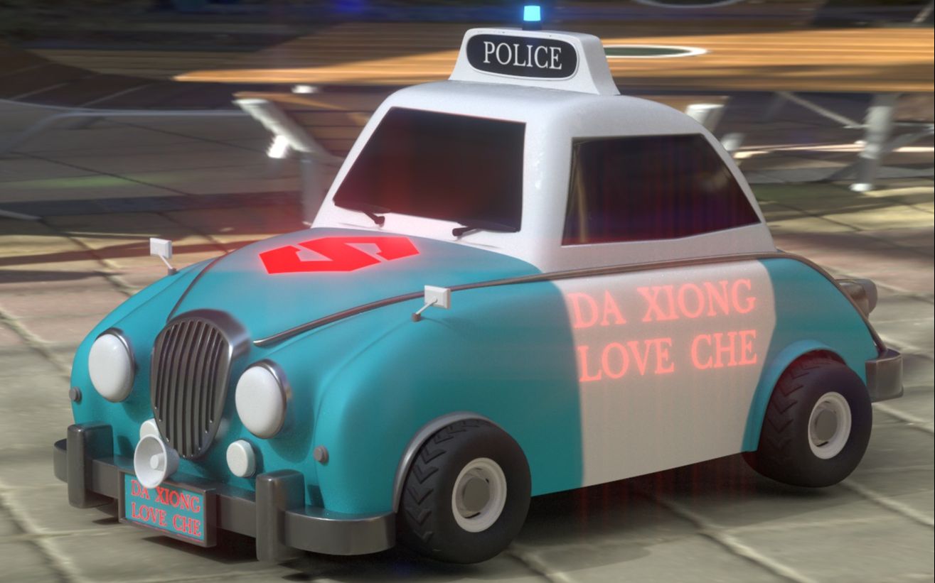 Maya动画道具建模,卡通Q版道具“警车”布线,卡线,UV,贴图全流程...