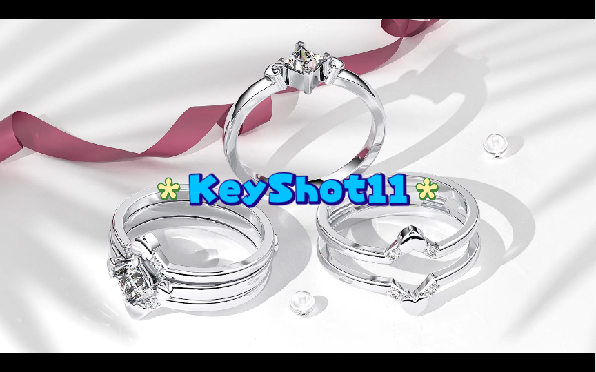 珠宝首饰设计建模渲染 Procreate Rhino KeyShot 套戒设计建模渲染流程
