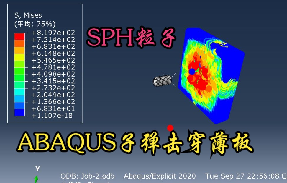 ABAQUS软件SPH转化粒子法子弹击穿薄板入门教学(step by step)