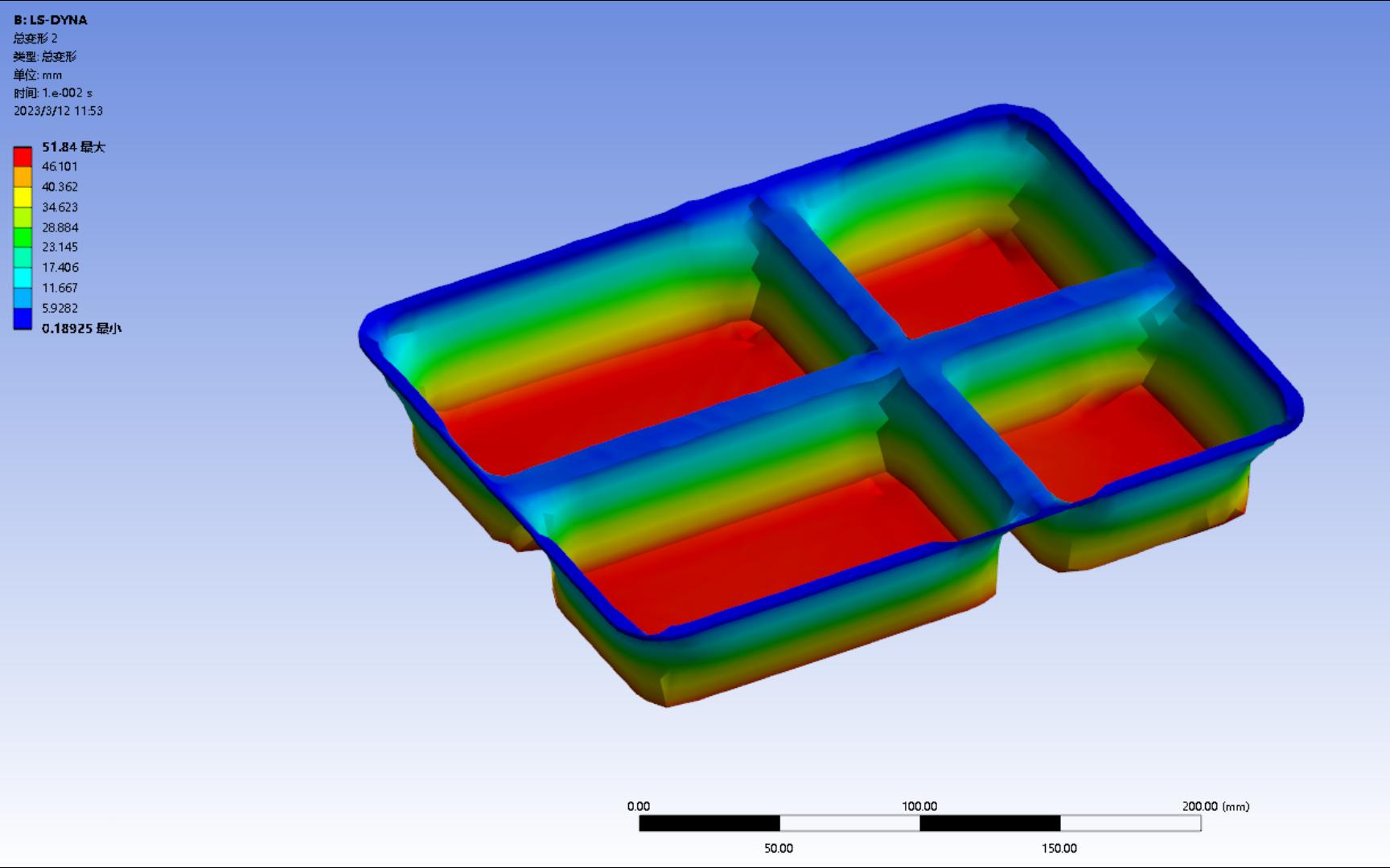 ansys workbench Ls-dyna 不锈钢饭盒冲压成型仿真