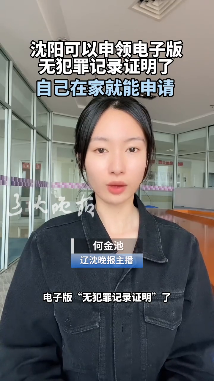 沈阳可以申领电子版无犯罪记录证明了,自己在家就能申请