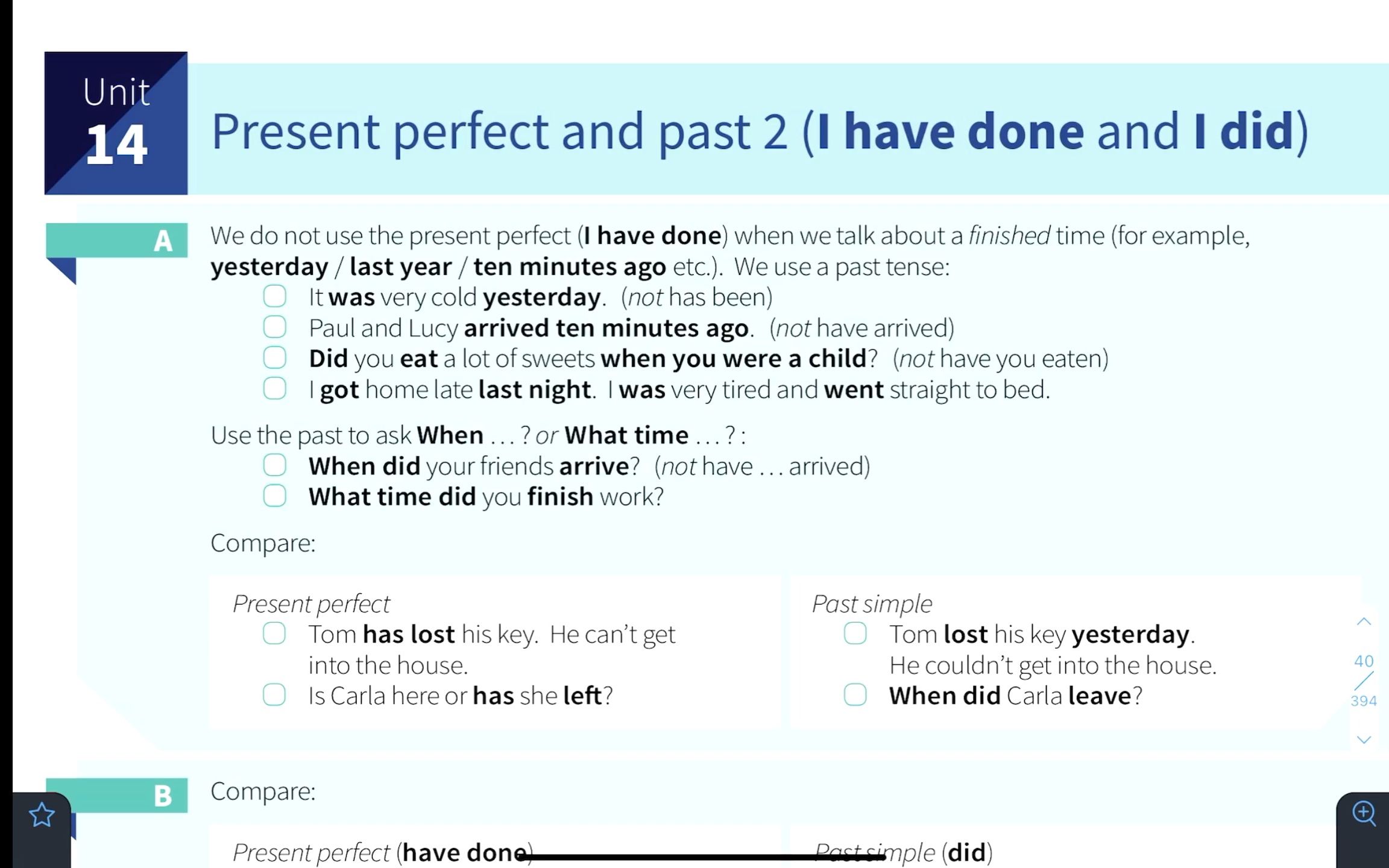 ...English Grammar in Use-Unit14现在完成时vs一般过去时(语法讲解部分)