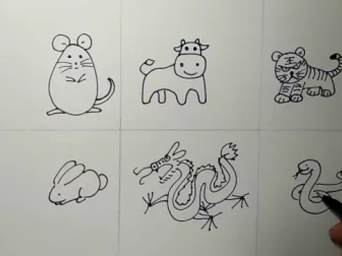 简笔画-十二生肖(上)