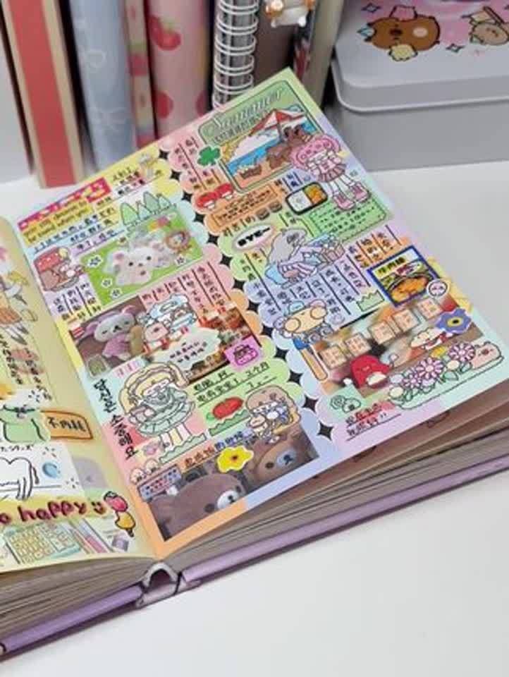 一页本子变身一日两页的古早风手帐排版