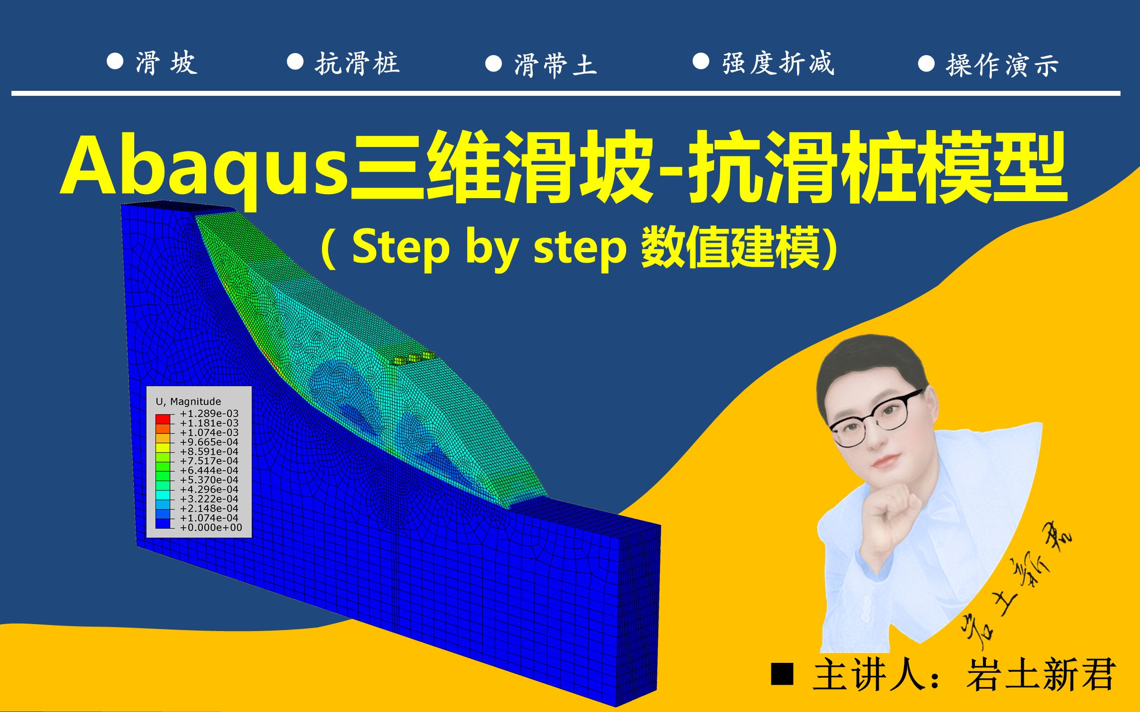Abaqus三维滑坡-抗滑桩数值建模