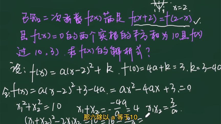 已知f(x)为二次函数,且f(x+2)=f(2-x),求f(x)