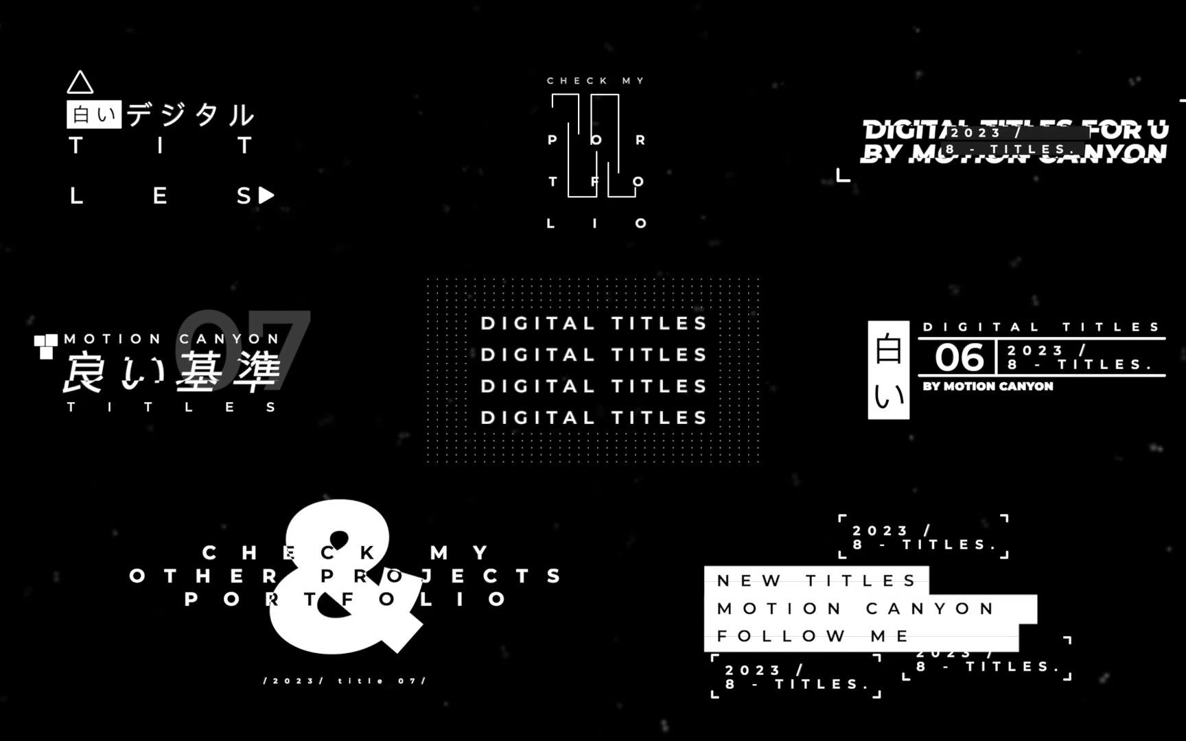 fcpx插件 8组数码屏显样式文字标题模板 支持M1M2 Digital Titles
