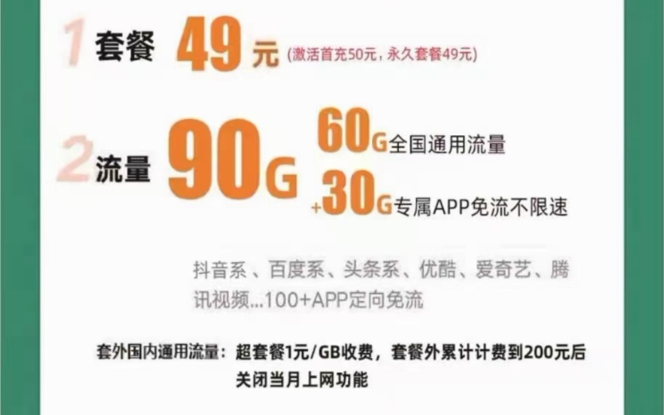 2021年联通新推出一款冰淇淋,套餐49元90G全国 用流量,流量当月不清零