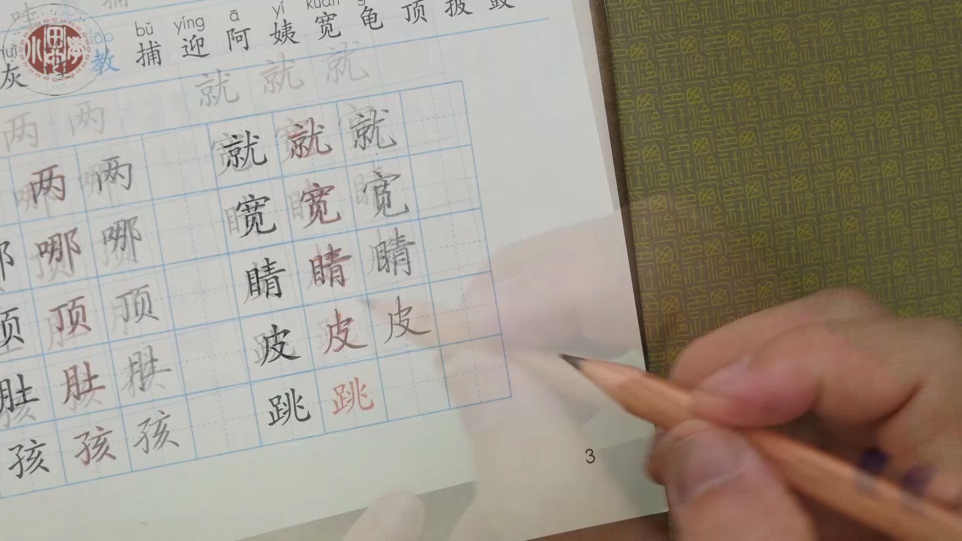 二年级语文上册课文第1课《小蝌蚪找妈妈》生字范写