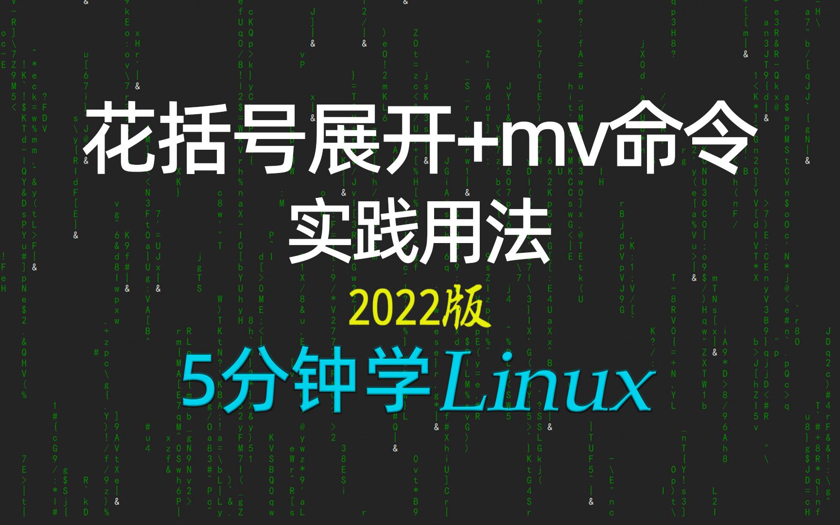 [5分钟学linux] 20-花括号展开和mv命令组合的实践用法-2022新linux...
