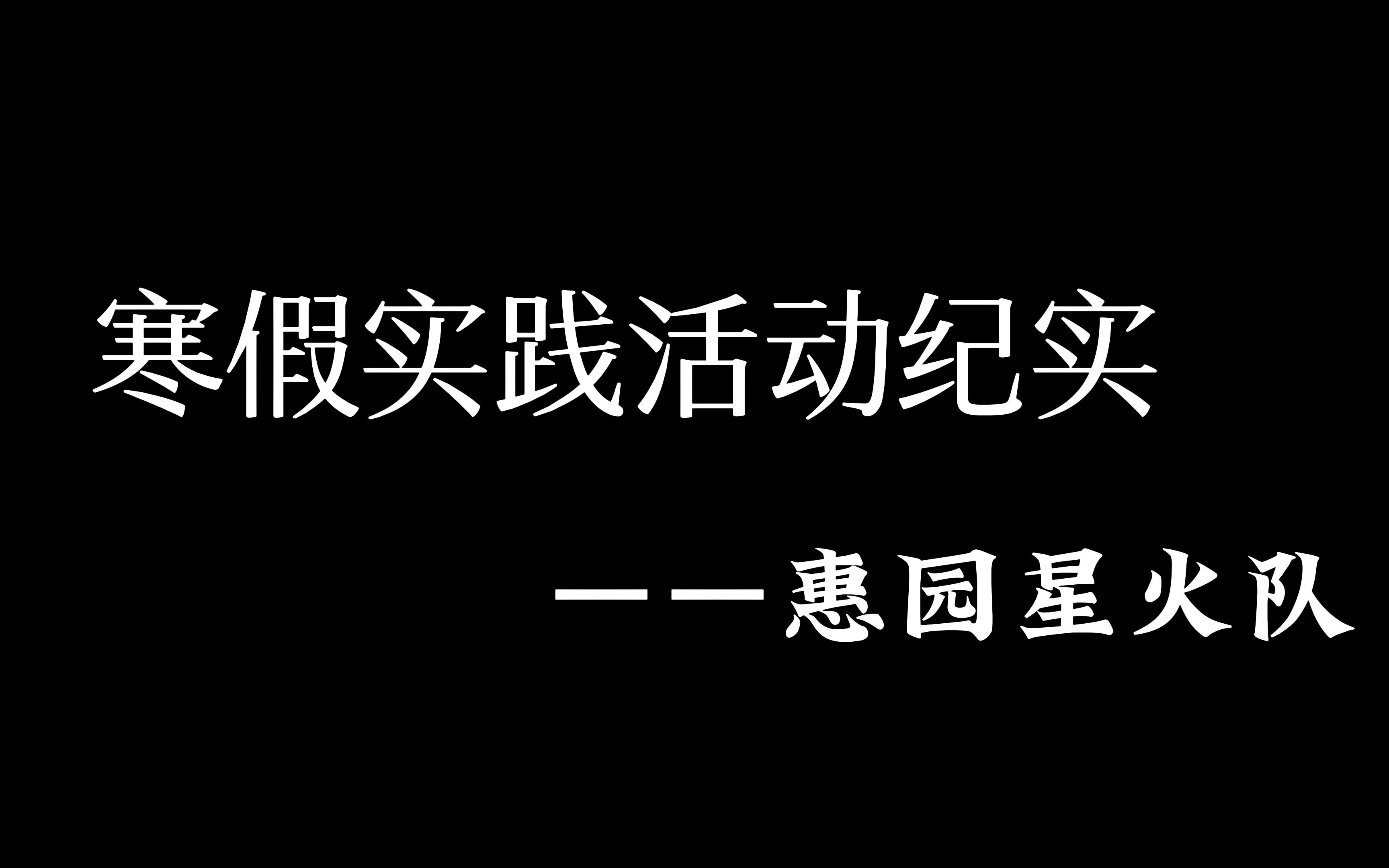 寒假实践活动纪实—惠园星火队(齐灿)