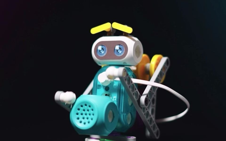 ...科学罐头电动科教积木拼装益智大颗粒男孩玩具儿童机械齿轮机器人