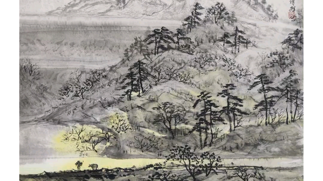 温泽辉山水画作品被深圳市坪山区高级中学收藏