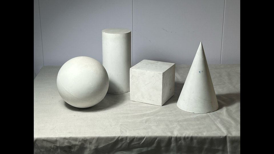 素描石膏几何体照片素材