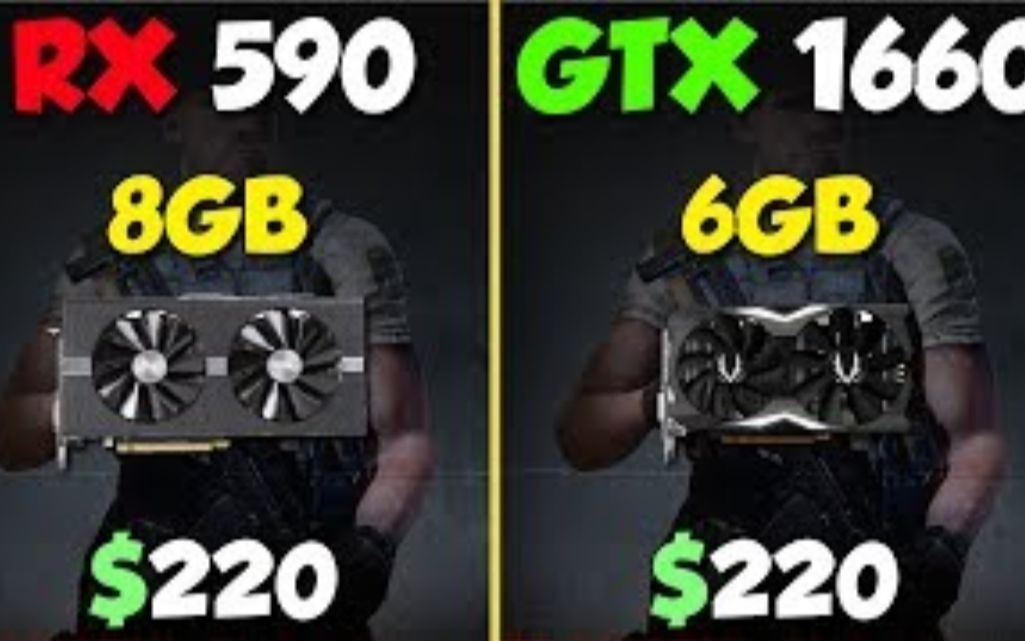 NVIDIA GTX 1660 vs AMD RX 590(R5 3600X)分辨率1080p