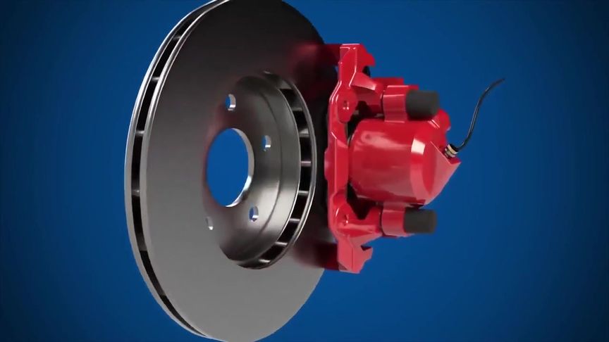 盘式制动器在汽车和轻型车辆的工作原理3D动漫详细介绍