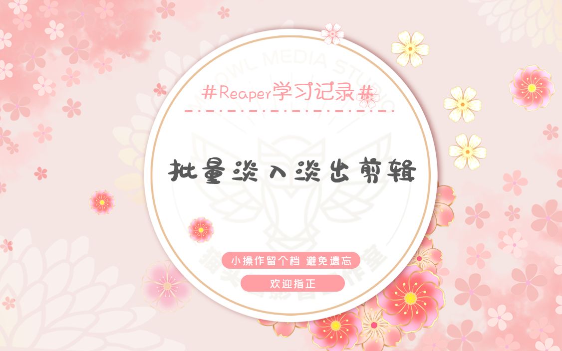 #Reaper# 批量淡入淡出剪辑