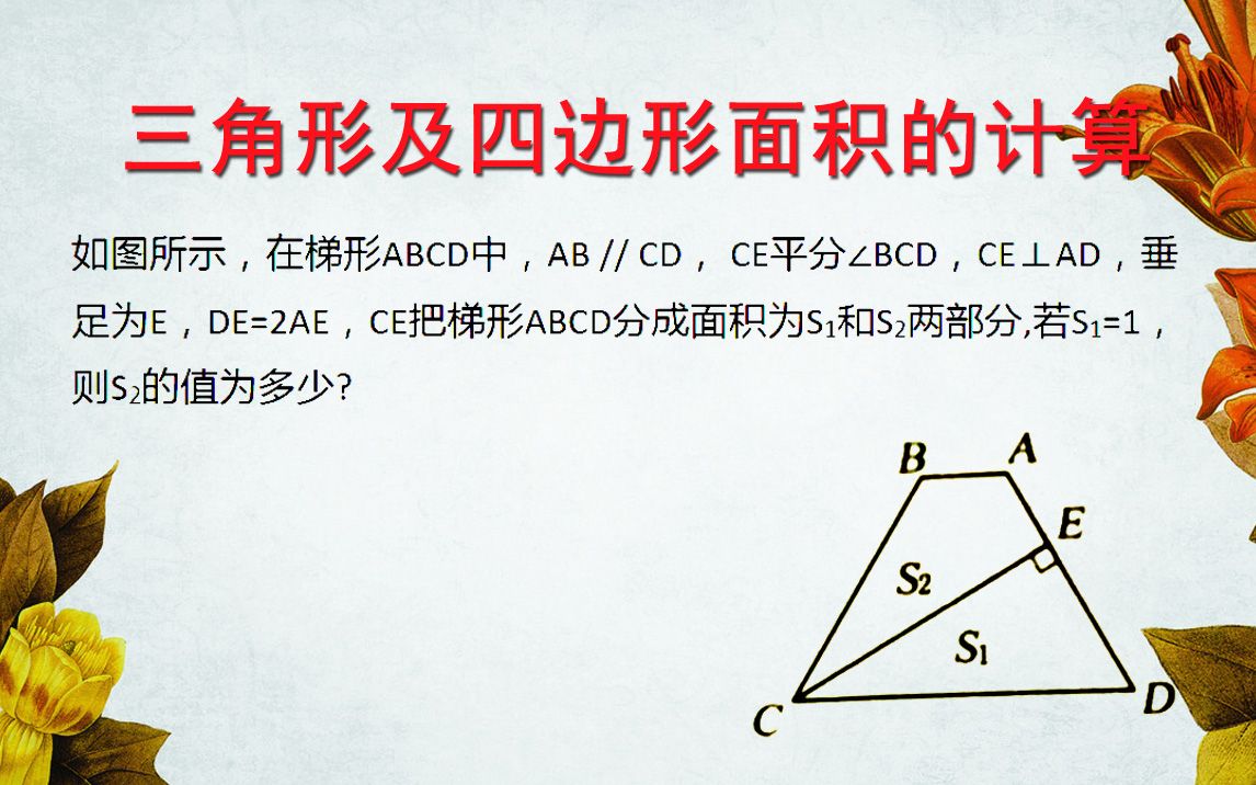 初中数学利用三角形相似与轴对称求解面积