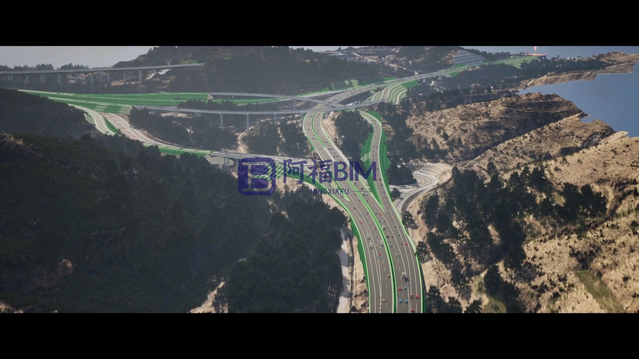 高速互通 倾斜摄影 BIM模型 实景合成