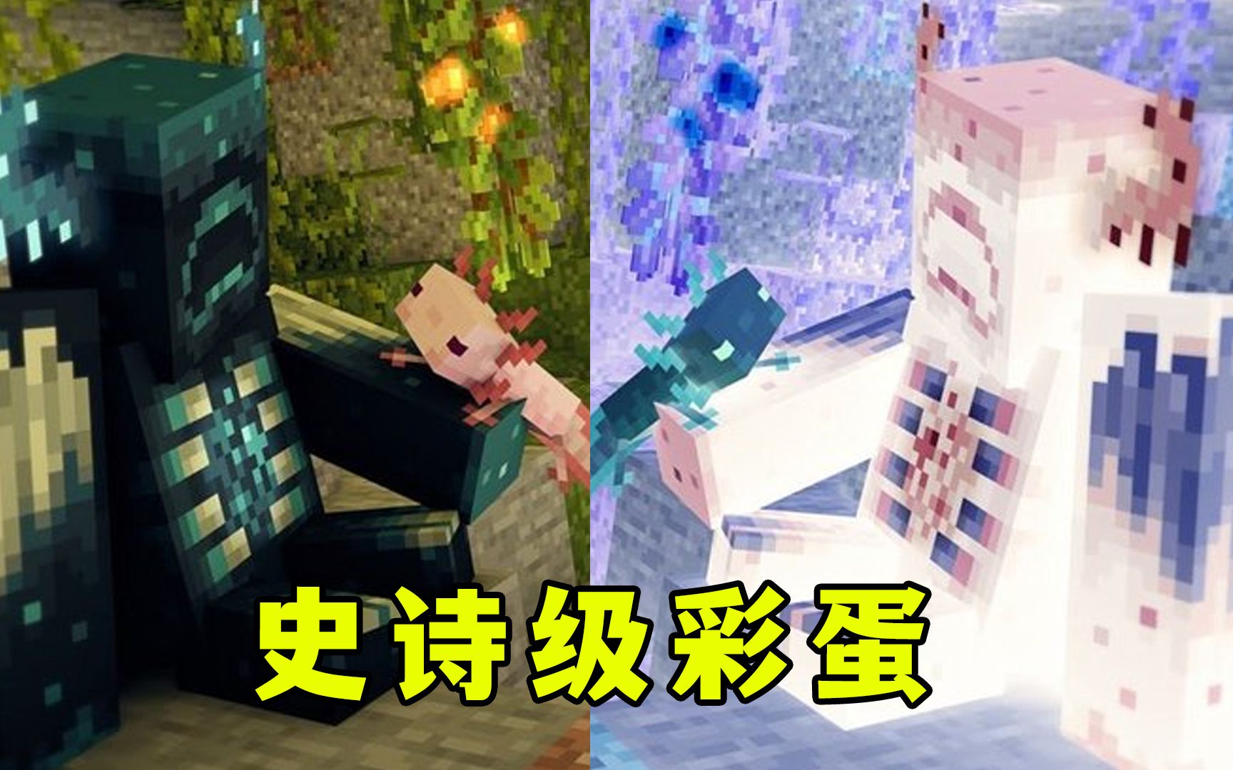我的世界:史诗级彩蛋,蝾螈和监守者的终极秘密_我的世界
