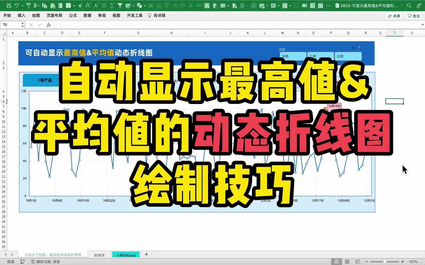 Excel图表绘制|可自动显示最高值&平均值的动态折线图