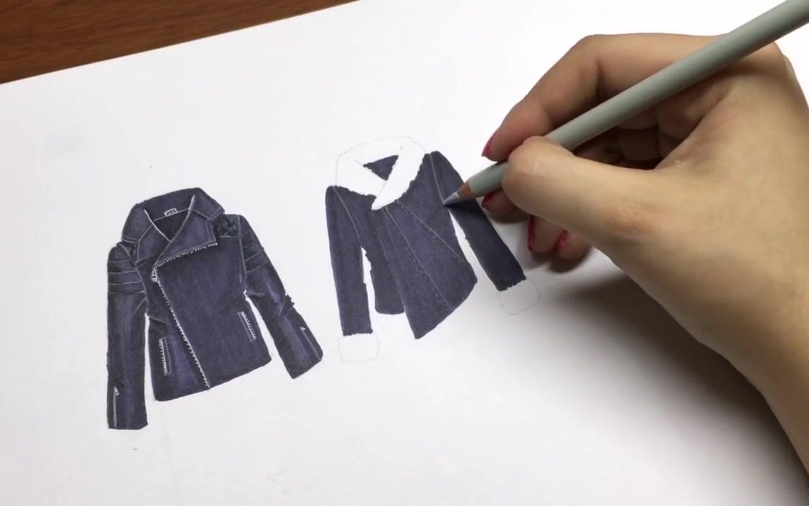 服装手绘:夹克外套的绘制教学!