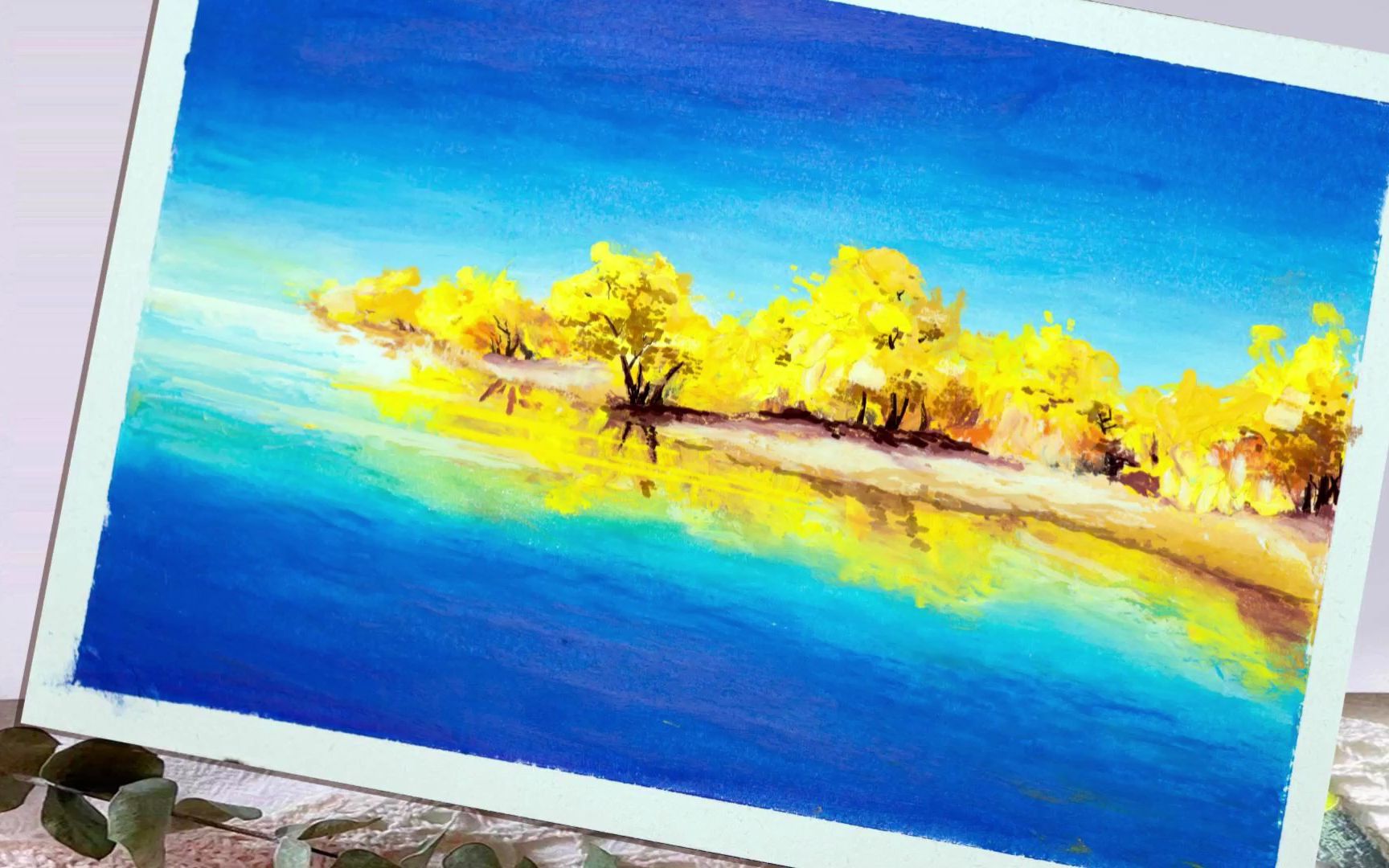 油画棒画风景,一看就会画,不信你可以试一试!